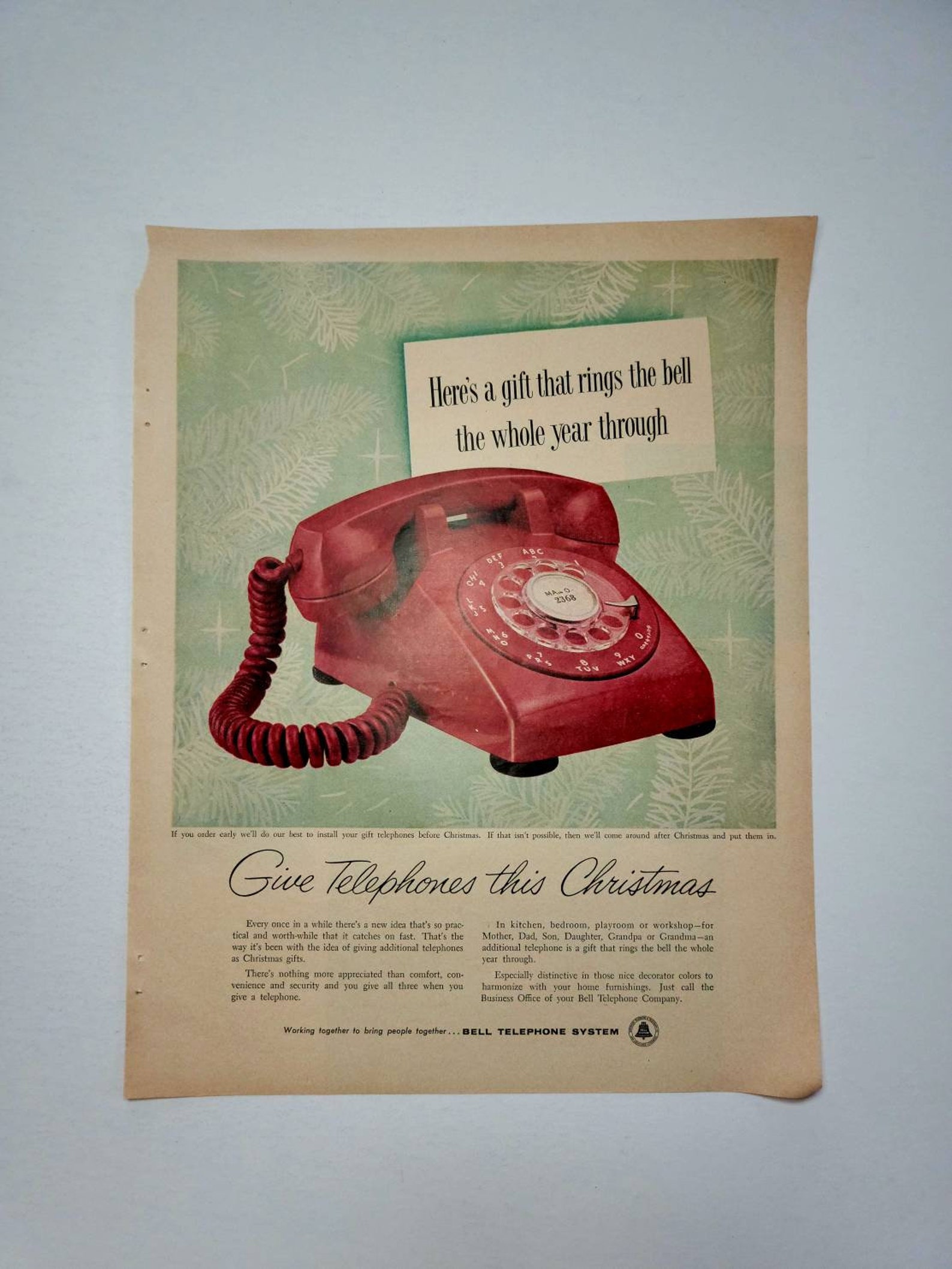 1957 Bell Telephone Systems Vintage Advertisement Vintage - Etsy