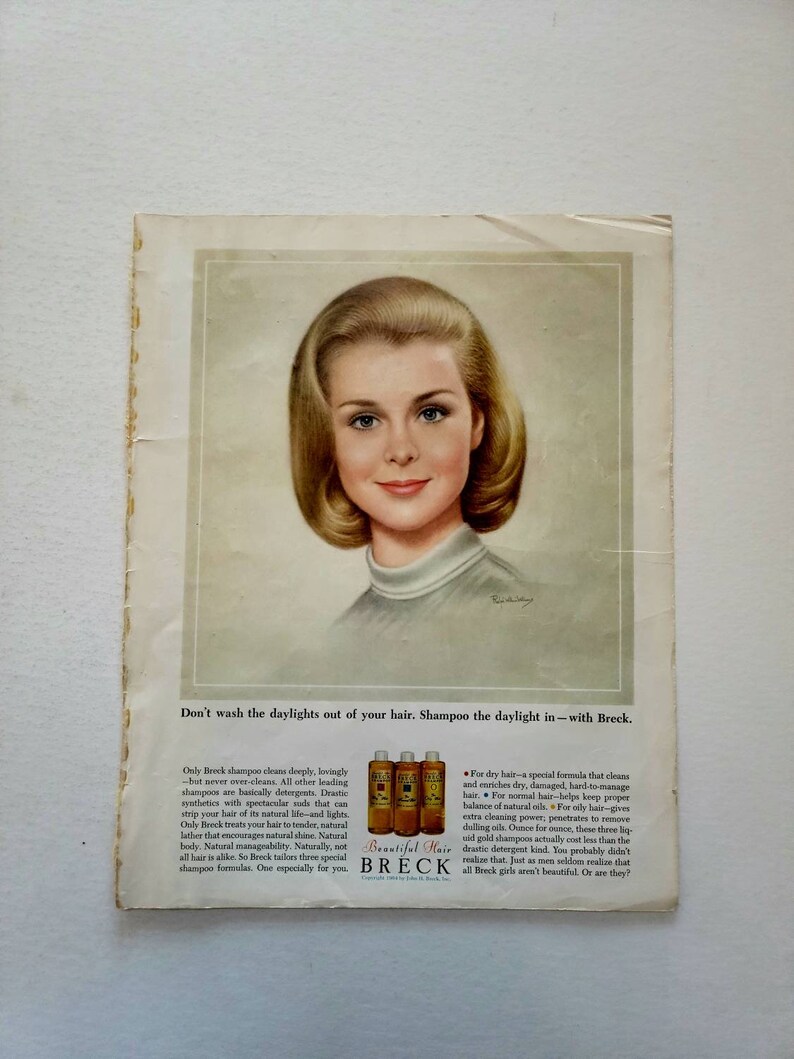 1964 Breck Shampoo Vintage Advertisement Bathroom Decor - Etsy