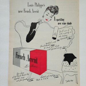 1946 Louis Philippe French Accent Lipstick Vintage Advertisement Make ...