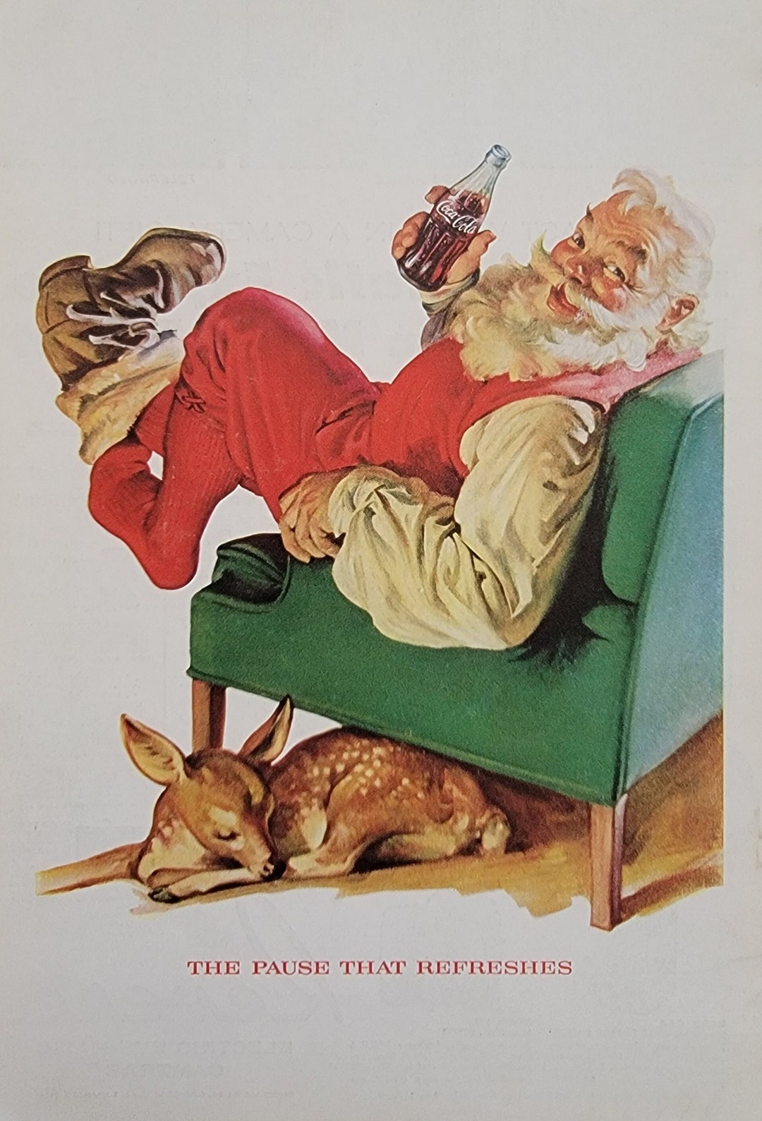 1958 Coca Cola Santa Claus Ad: Vintage Christmas Holiday Kitchen Decor ...