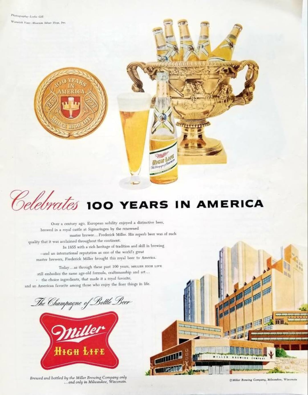 1955 Miller Beer Vintage Advertisement Kitchen Decor Man Cave Decor ...