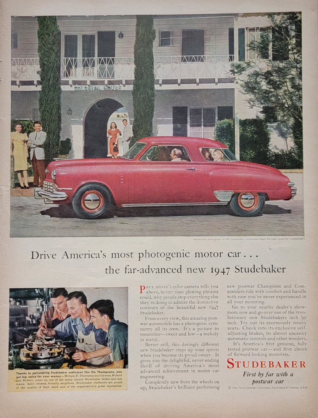 1947 Studebaker Commander Regal Coupe Ad: Vintage Car Wall Art ...