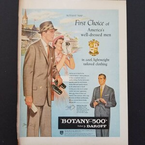 1956 Botany 500 Suits Vintage Advertisement Mens Clothing Store Decor ...