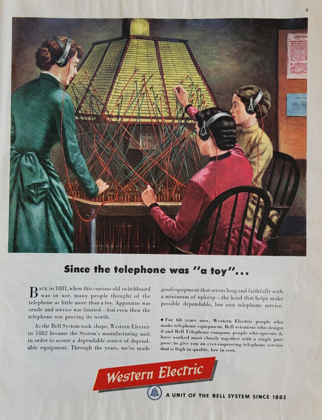 1950 Western Electric Bell Telephone Systems Vintage Advertisement ...