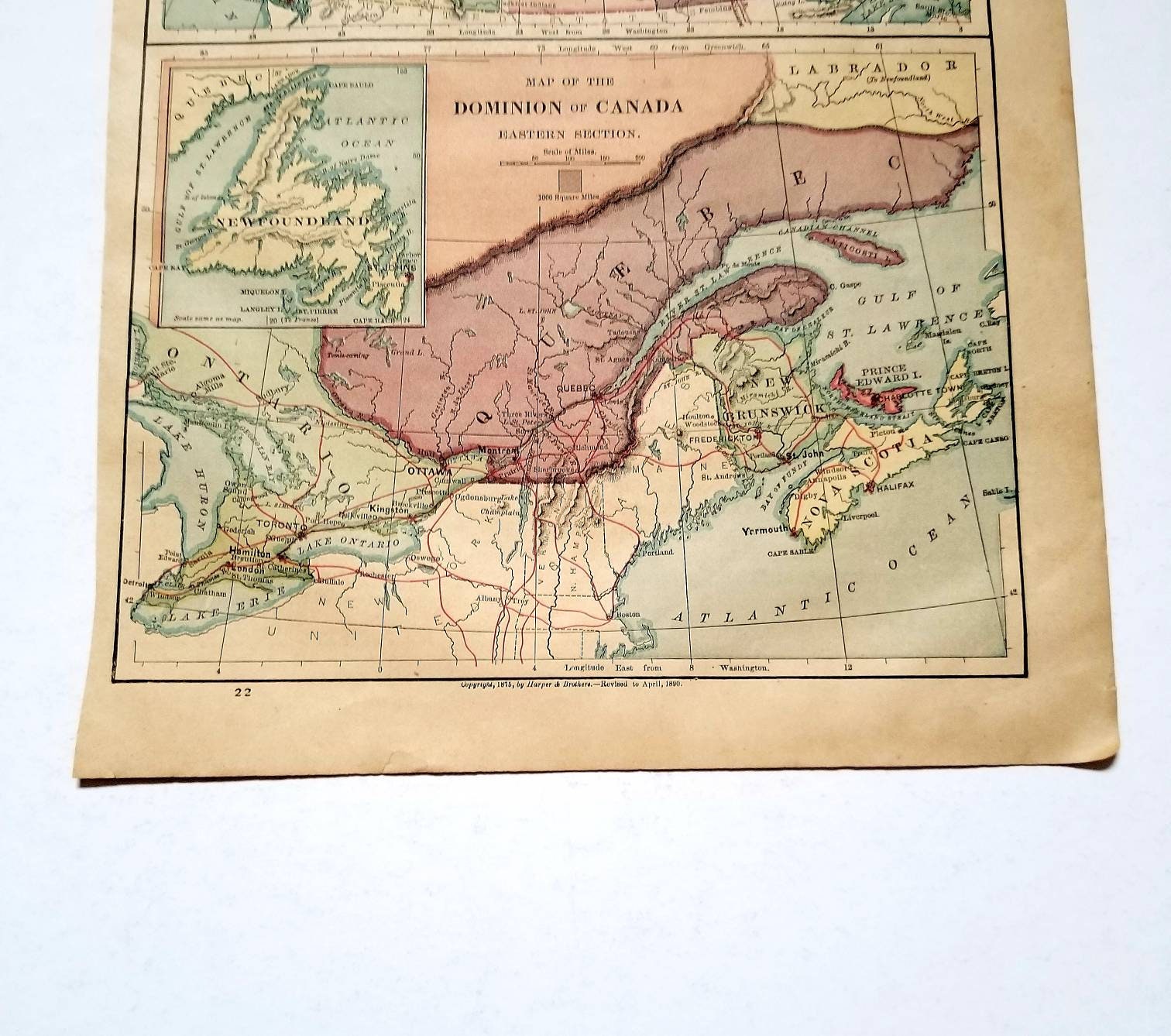 Antique 1890 Map of Canada / Map Wall Art / Office Decor / | Etsy