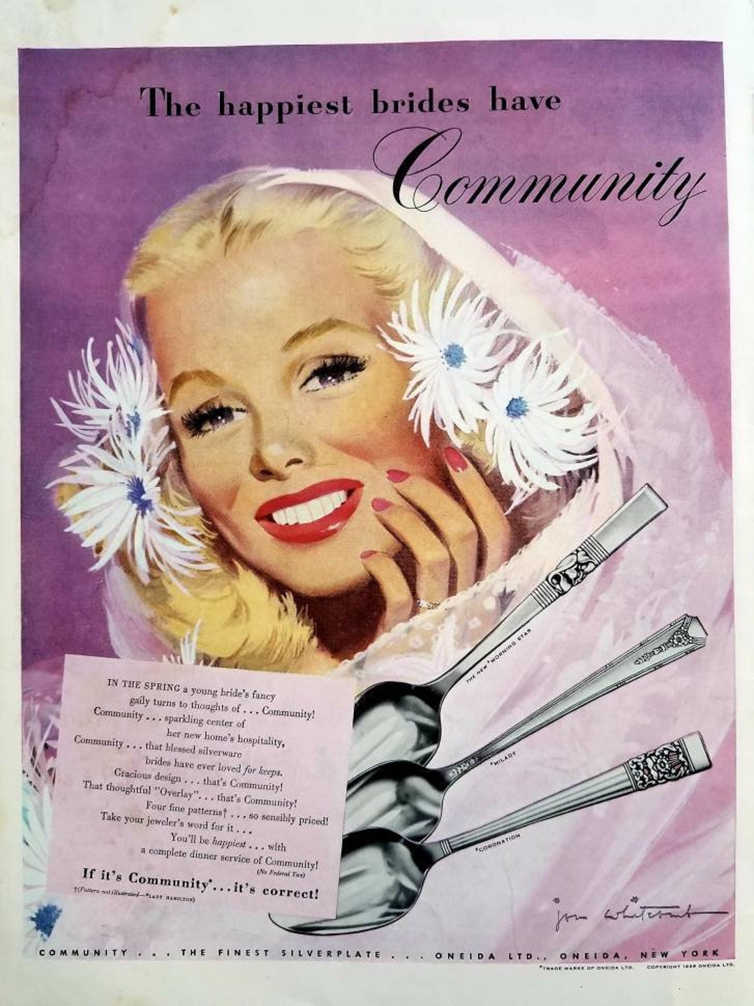 1948 Community Silverware Vintage Advertisement Kitchen Decor Dining ...