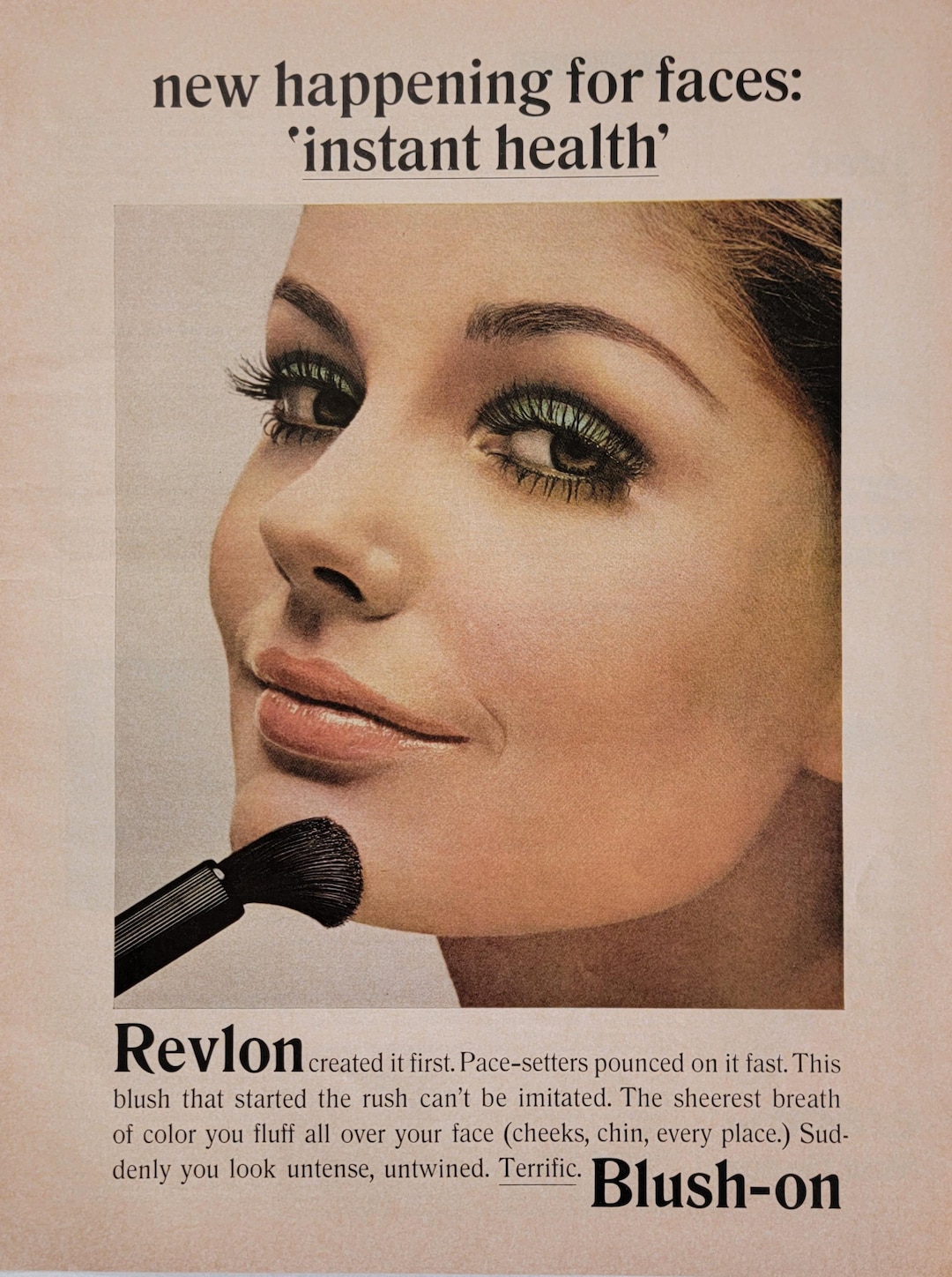 1967 Revlon Blush on Foundation Makeup Vintage Advertisement Beauty ...