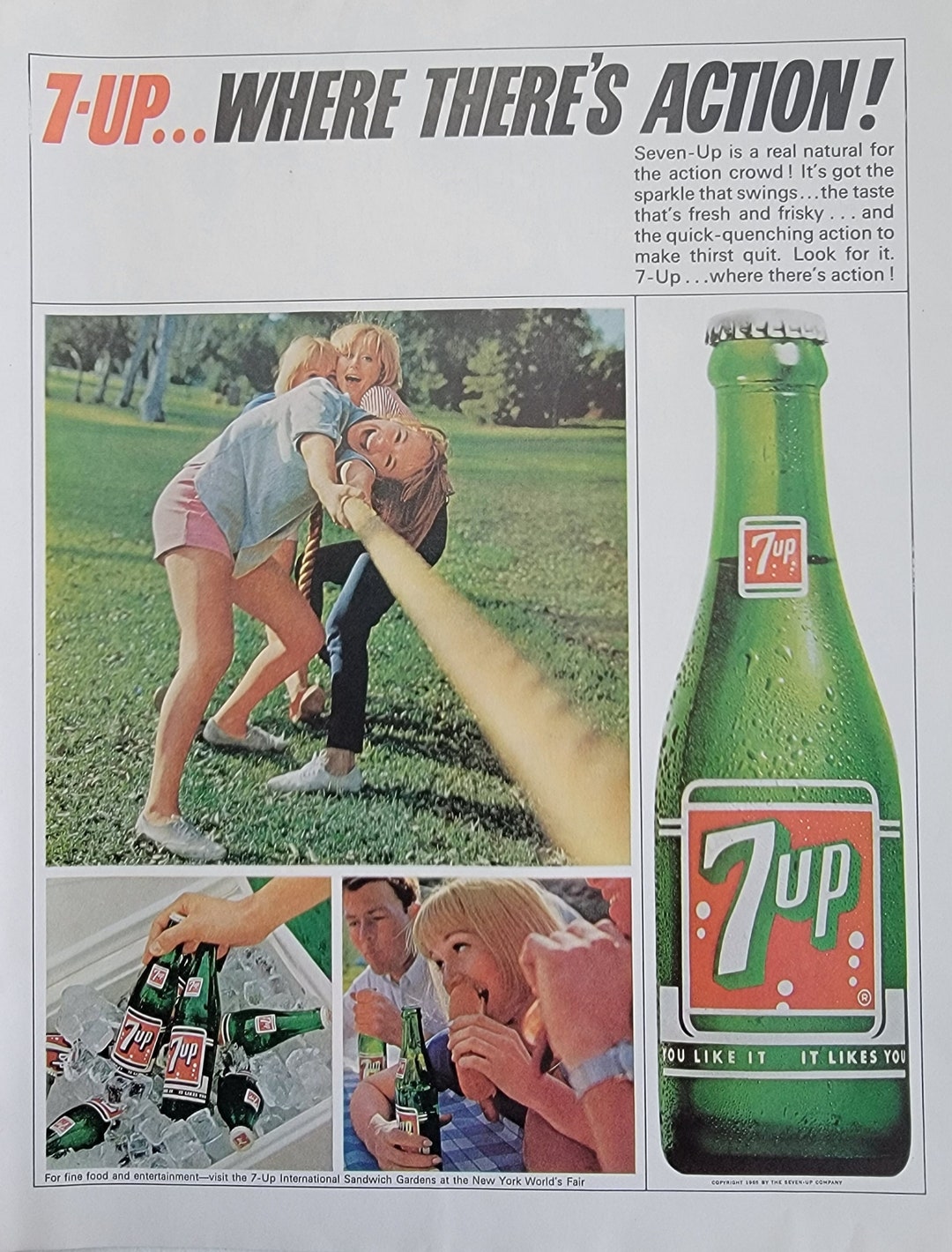 1965 7-up Vintage Advertisement Kitchen Wall Art Diner Decor Cafe Print ...