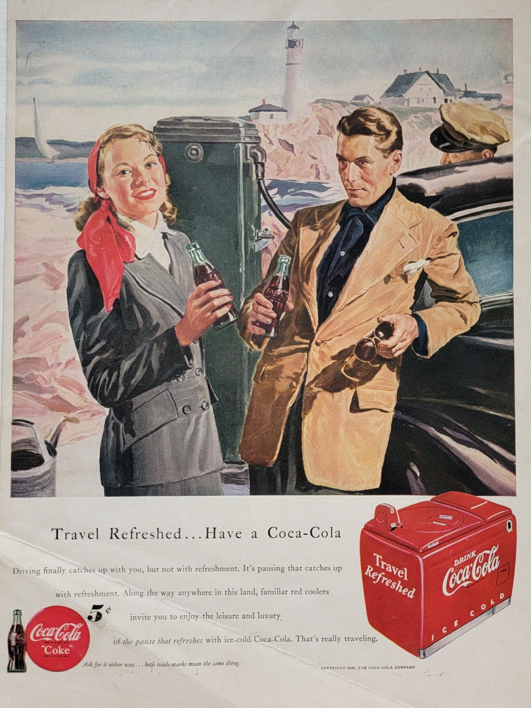 1949 Coca Cola Vintage Advertisement Kitchen Decor Coke Ad Diner Decor ...