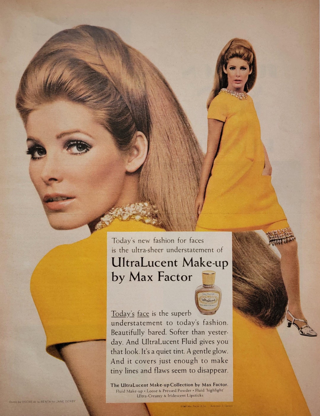 1967 Max Factor Ultralucent Make up Vintage Advertisement Vintage Make-up Ad Bathroom Wall Art ...