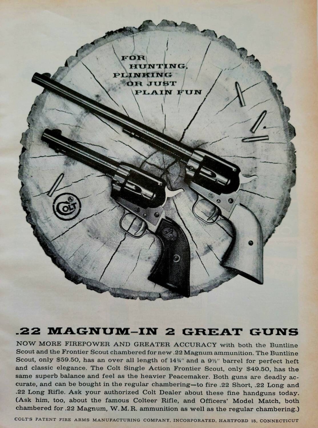 1959 Colt Guns Vintage Advertisement Revolver Ad Antique Gun ...