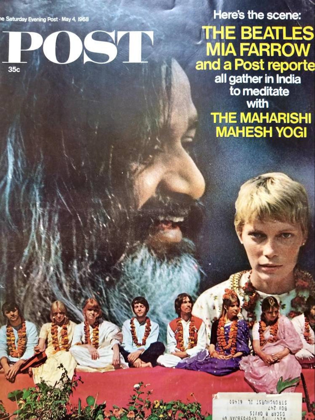 The Beatles Saturday Evening Post Magazine Cover May 4, 1968 Vintage ...