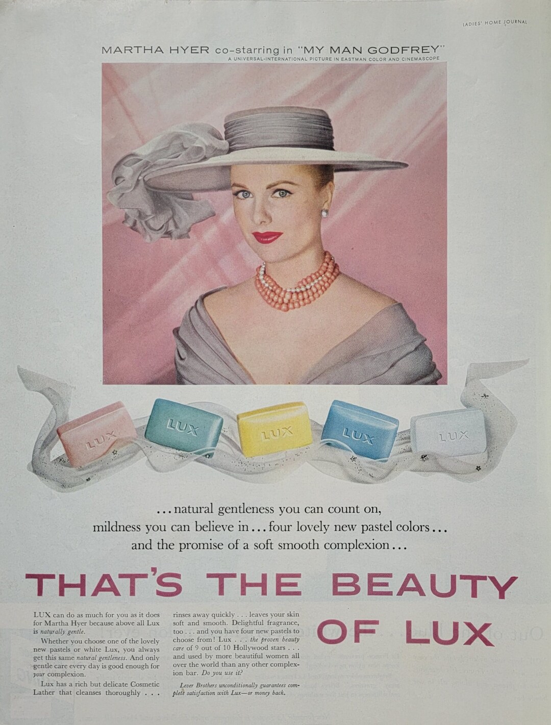 1958 Lux Soap Vintage Advertisement Martha Hyer Bathroom Wall - Etsy