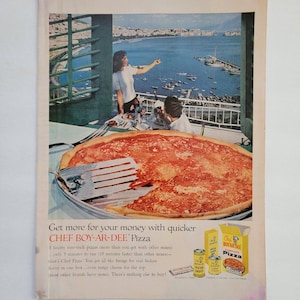 1959 Chef Boy-ar-dee Pizza Kit Vintage Advertisement Kitchen Wall Art ...