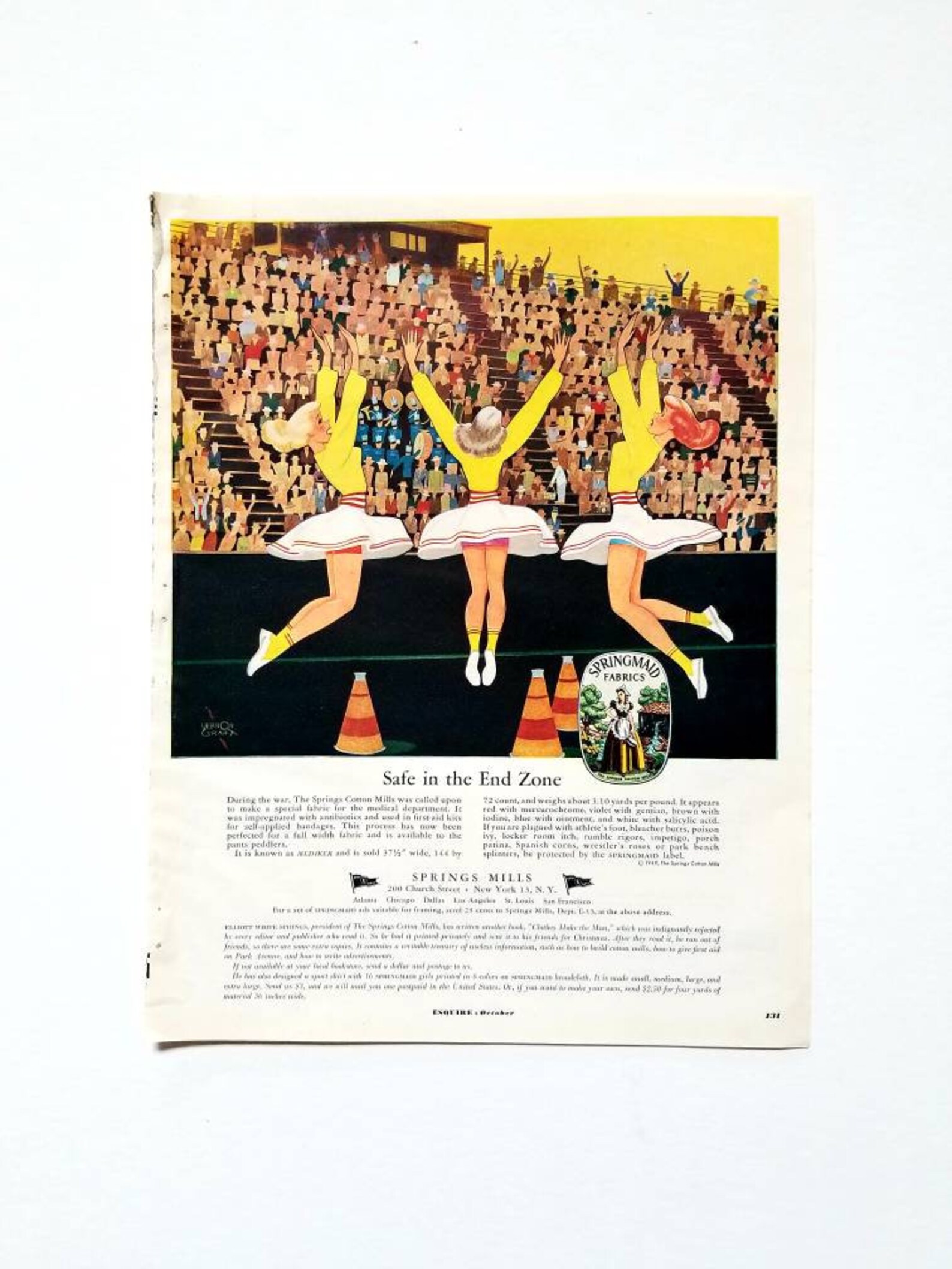1949 Springmaid Fabrics Vintage Advertisement Boutique Wall | Etsy