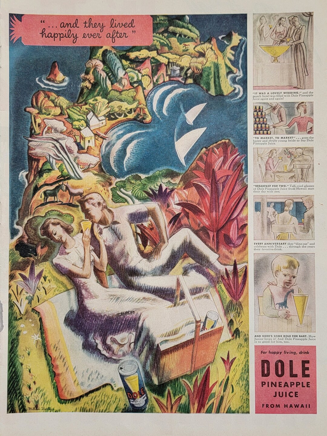 1939 Dole Pineapple Juice Vintage Advertisement Kitchen Wall Art ...