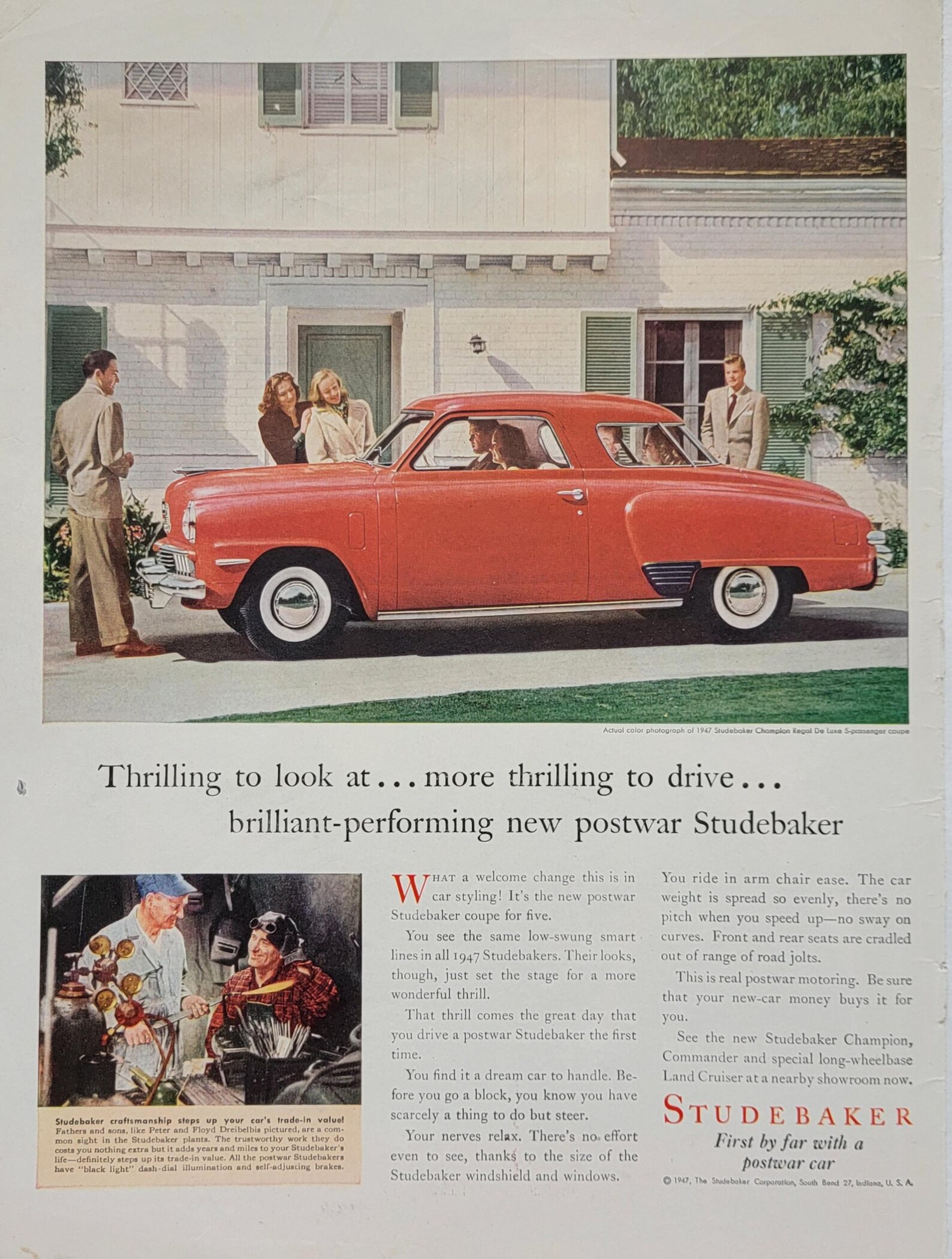 1947 Studebaker Champion Regal Deluxe Coupe Ad: Vintage Car Wall Art ...