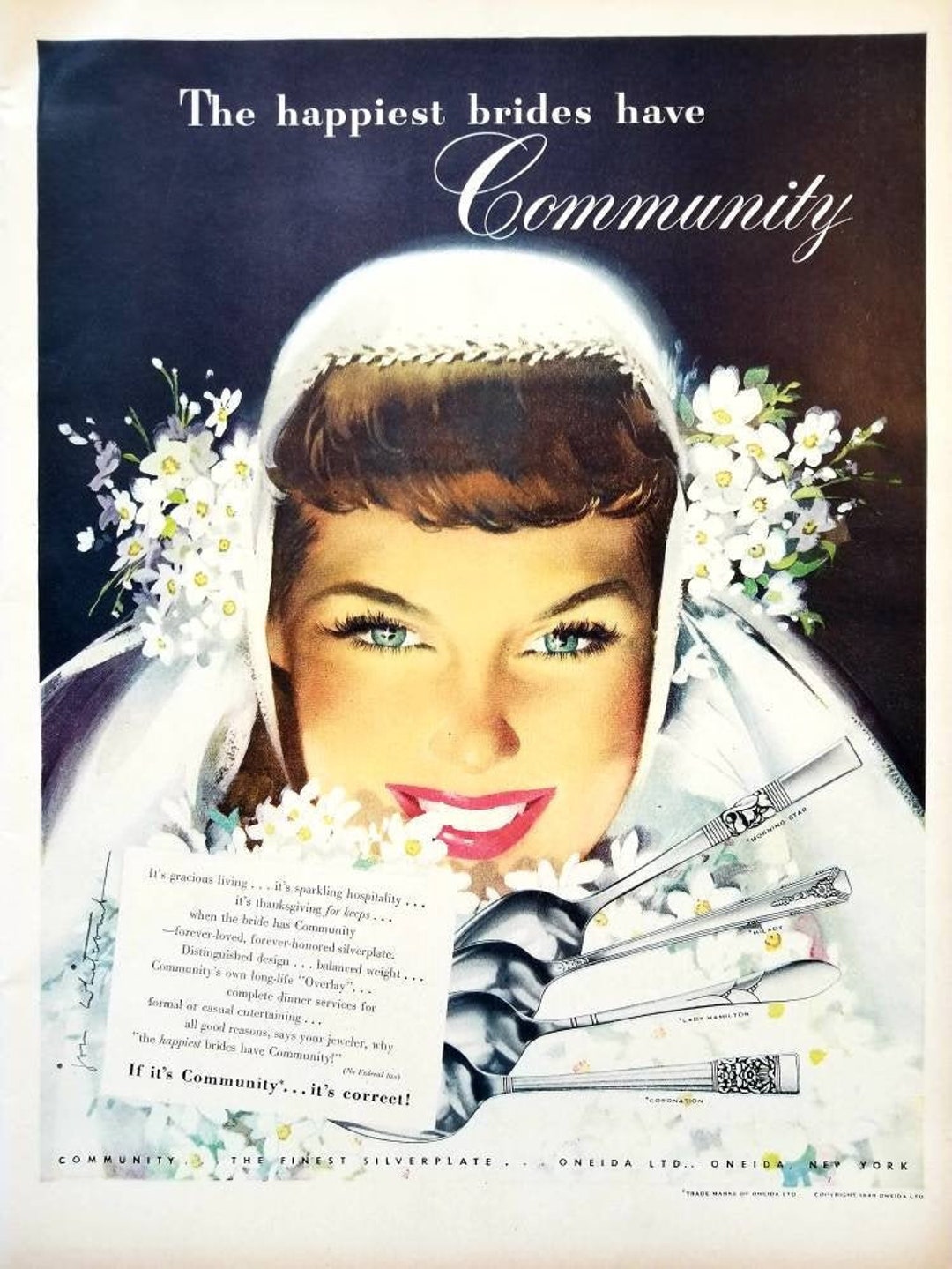 1948 Community Silverware Vintage Advertisement Kitchen Decor Dining ...