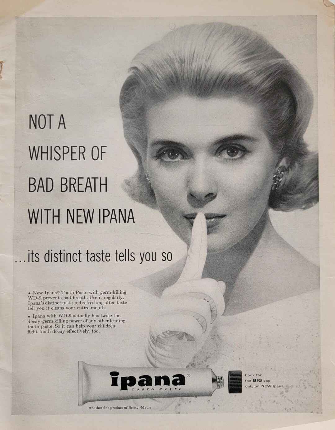1958 Ipana Toothpaste Vintage Advertisement Bathroom Wall Art Dentist ...