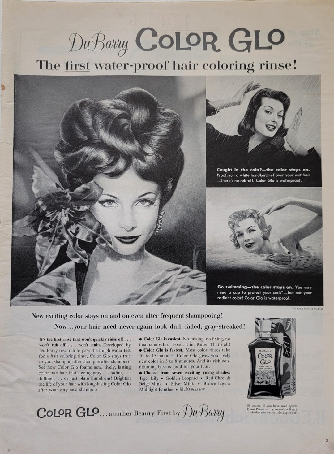 1959 Dubarry Color Glo Hair Color Vintage Advertisement Bathroom Wall ...