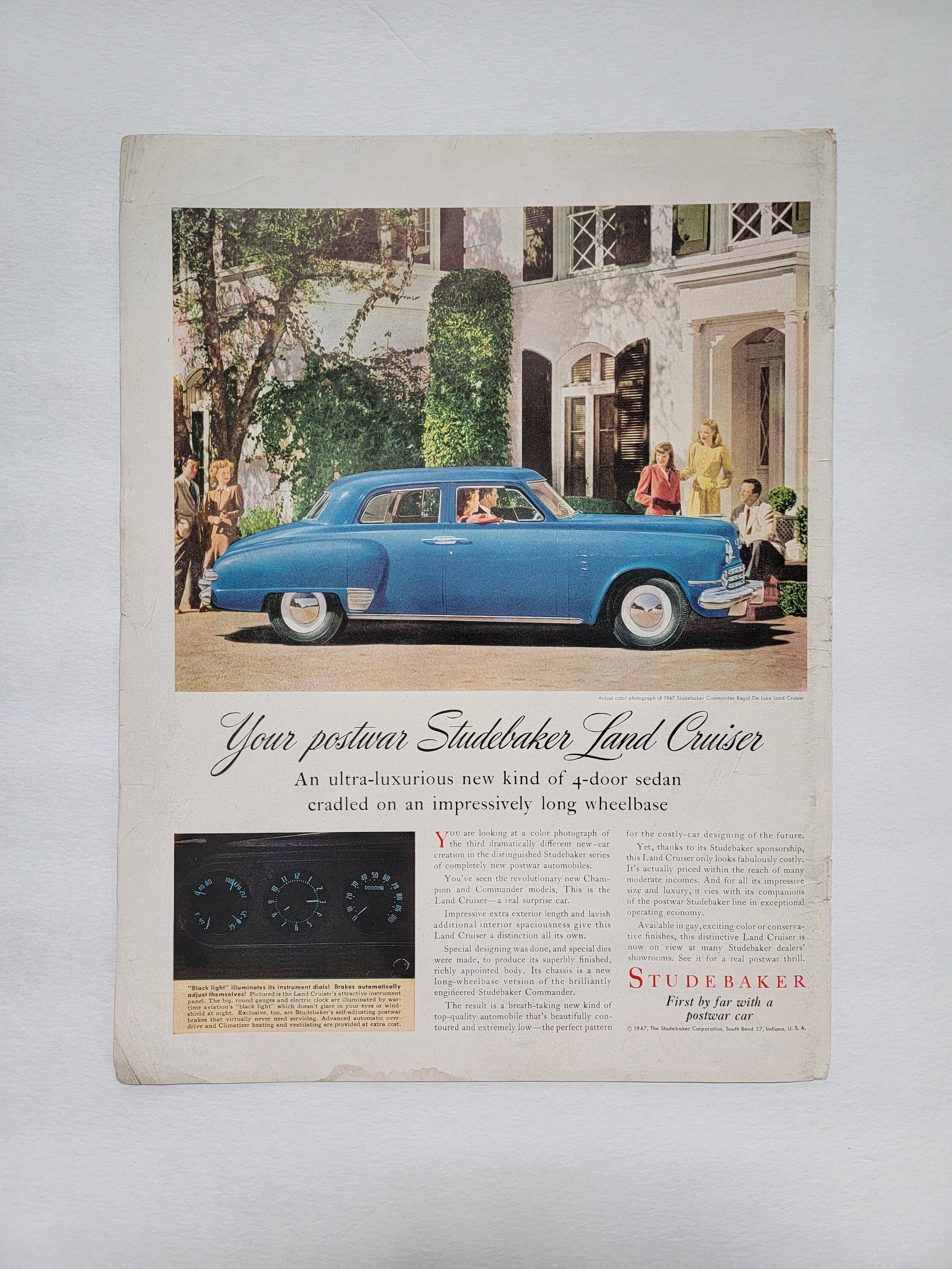 1947 Studebaker Commander Land Cruiser Car Ad: Vintage Automotive ...