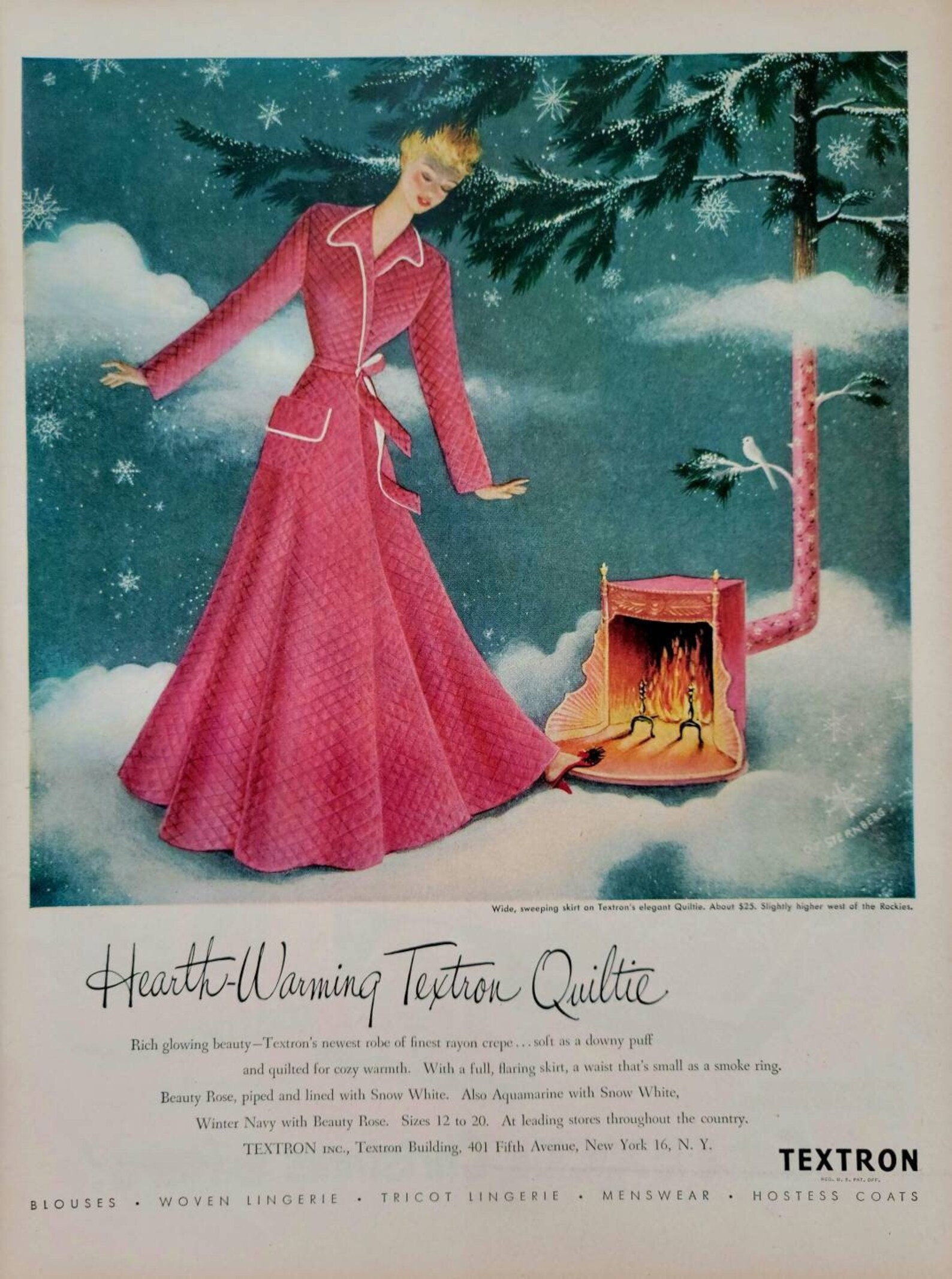 1948 Textron Quiltie Robe Vintage Advertisement Bedroom Decor - Etsy