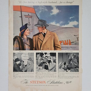 1947 Stetson Hats Vintage Advertisement Vintage Hat Ad Boutique Decor ...
