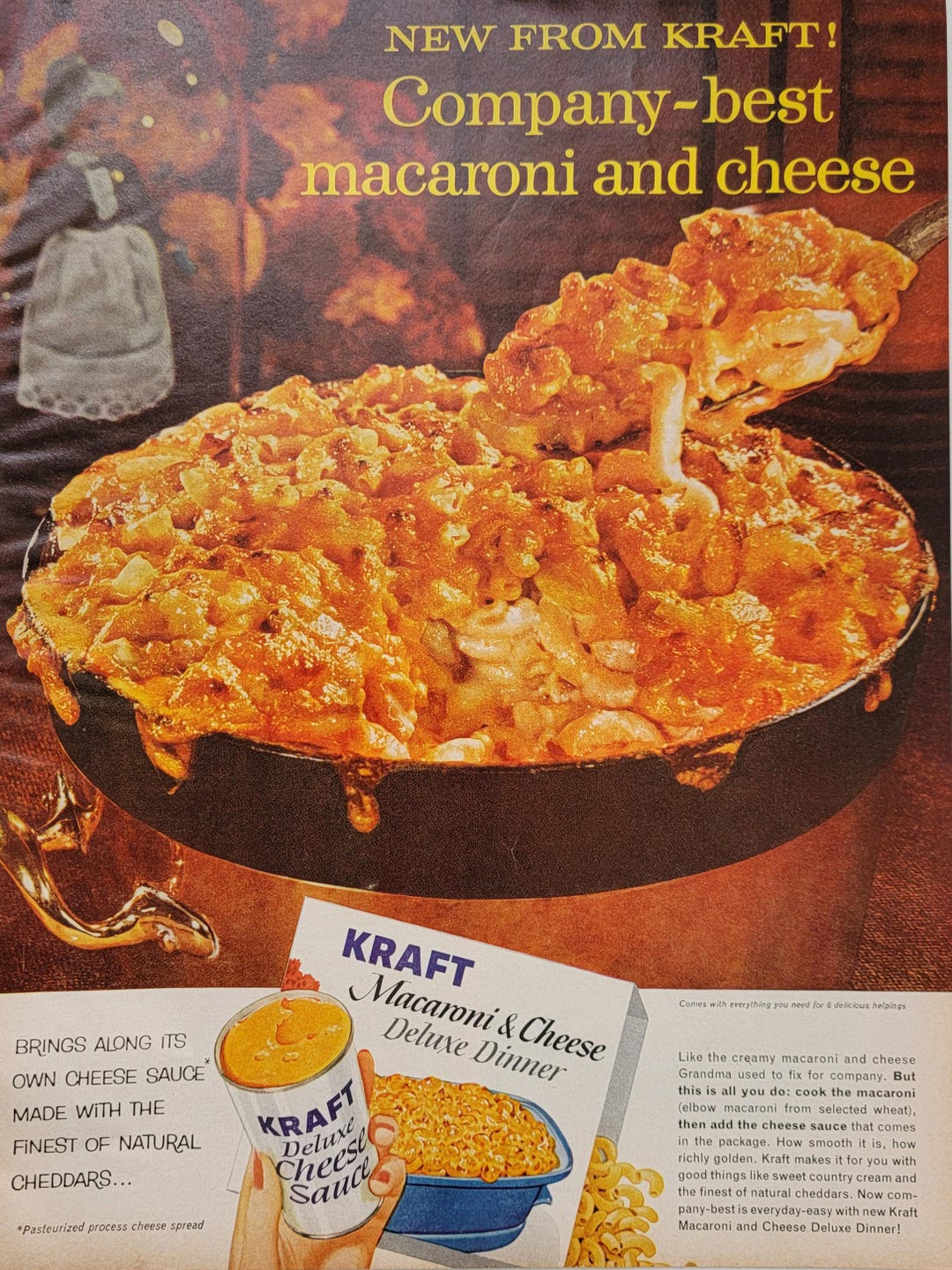 1962 Kraft Macaroni and Cheese Vintage Advertisement Kitchen Wall Art ...
