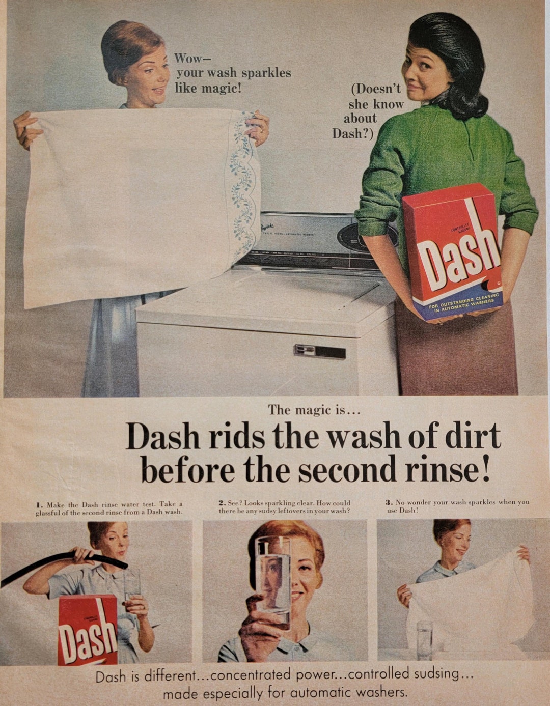 1967 Dash Laundry Detergent Vintage Advertisement Laundry Wall Art ...