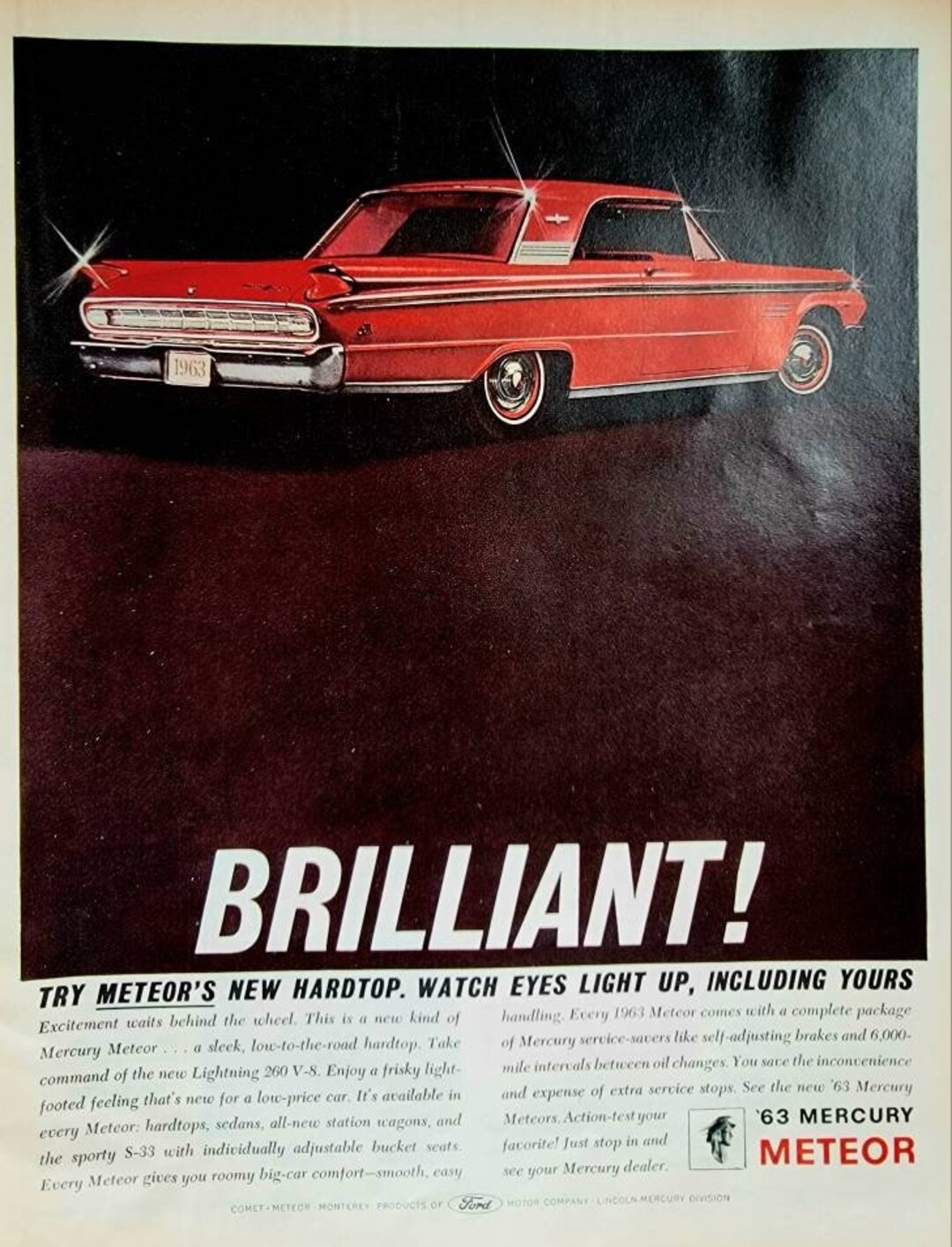 1963 Mercury Meteor Vintage Advertisement Automotive Wall Art ...
