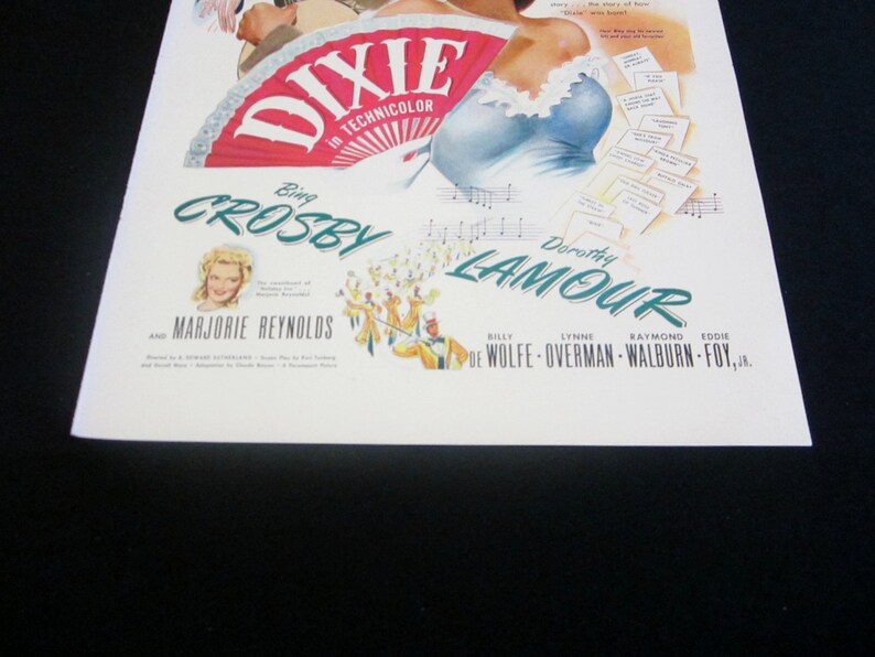 1943 Dixie Movie Poster Print: Bing Crosby, Dorothy Lamour, Theater ...