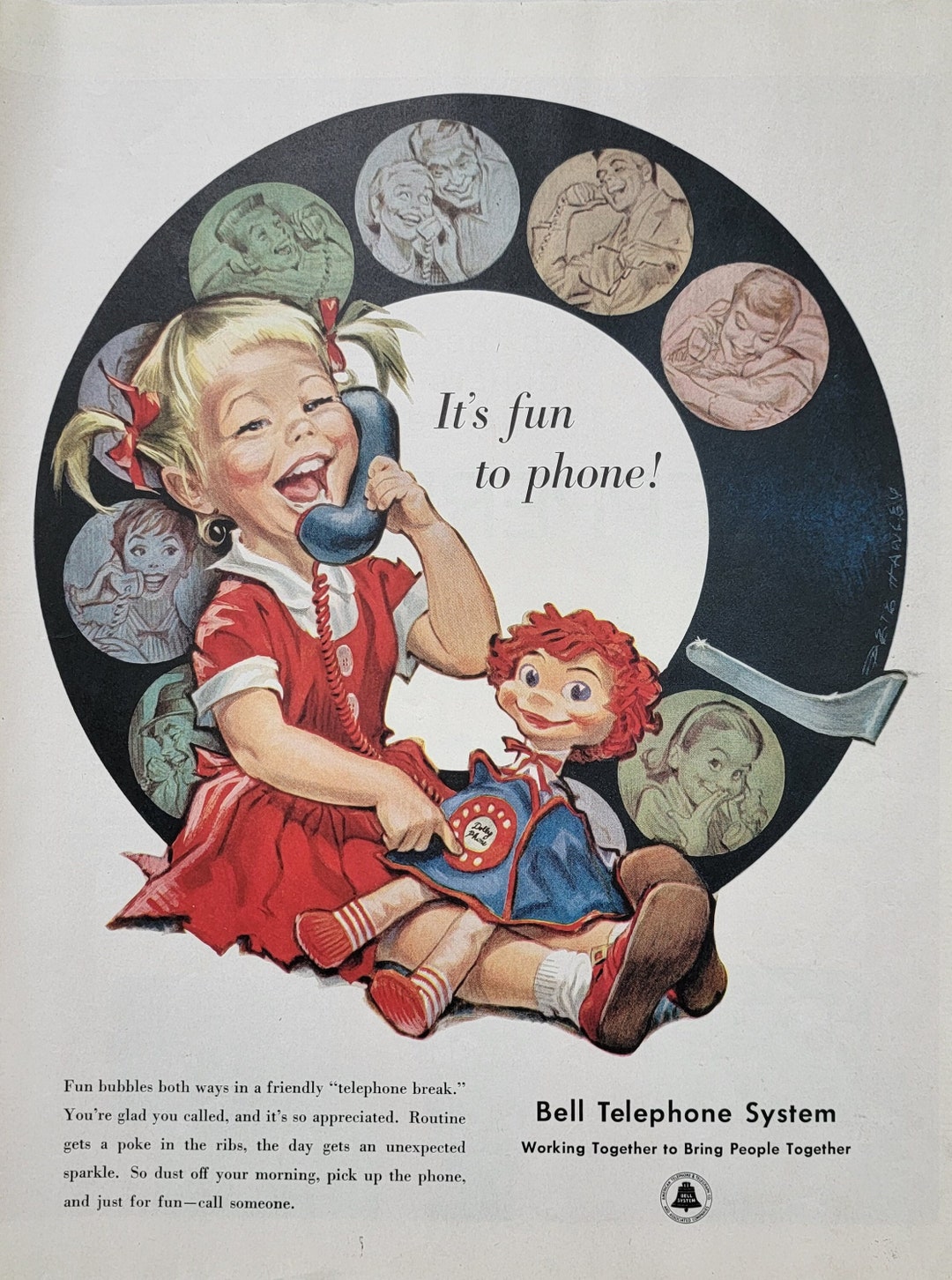 1958 Bell Telephone Systems Vintage Advertisement Vintage Phone Decor ...