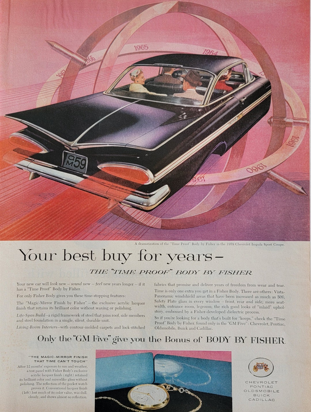 1959 Chevrolet Impala Vintage Advertisement Body by Fisher Automotive ...