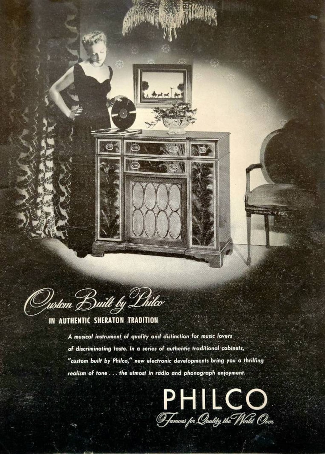 1946 Philco Radio Phonograph Vintage Advertisement Music Decor Vintage ...