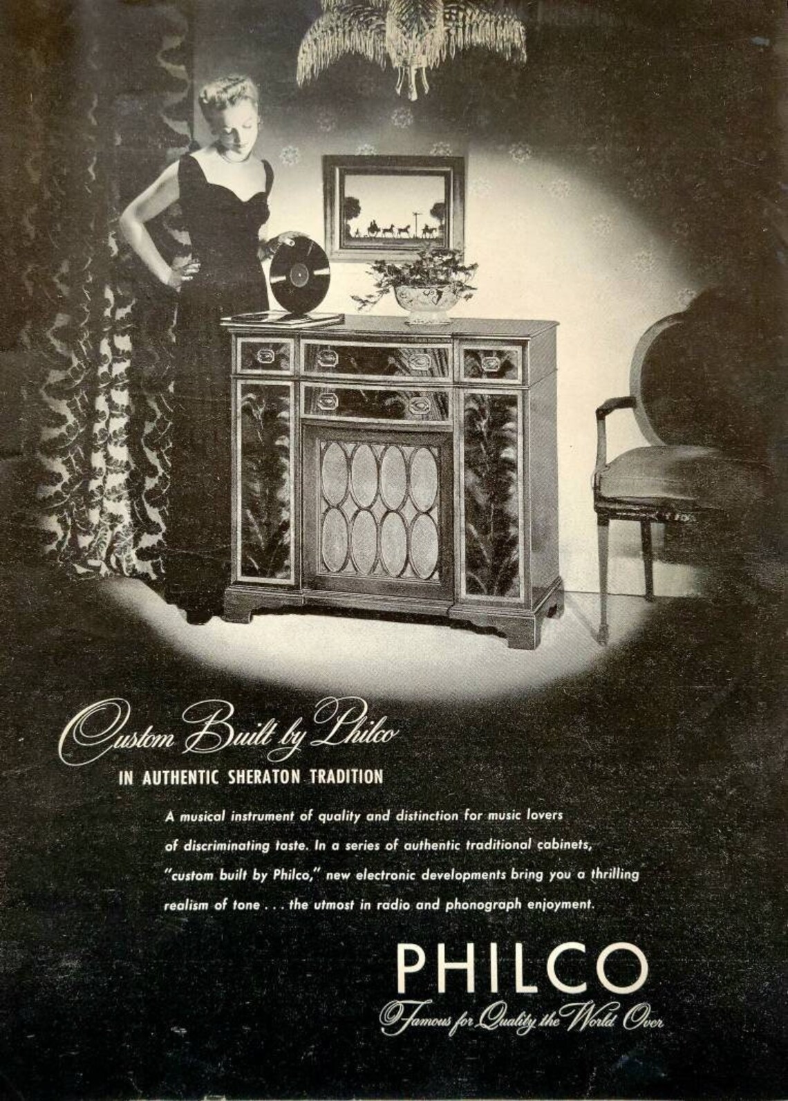 1946 Philco Radio Phonograph Vintage Advertisement Music Decor | Etsy