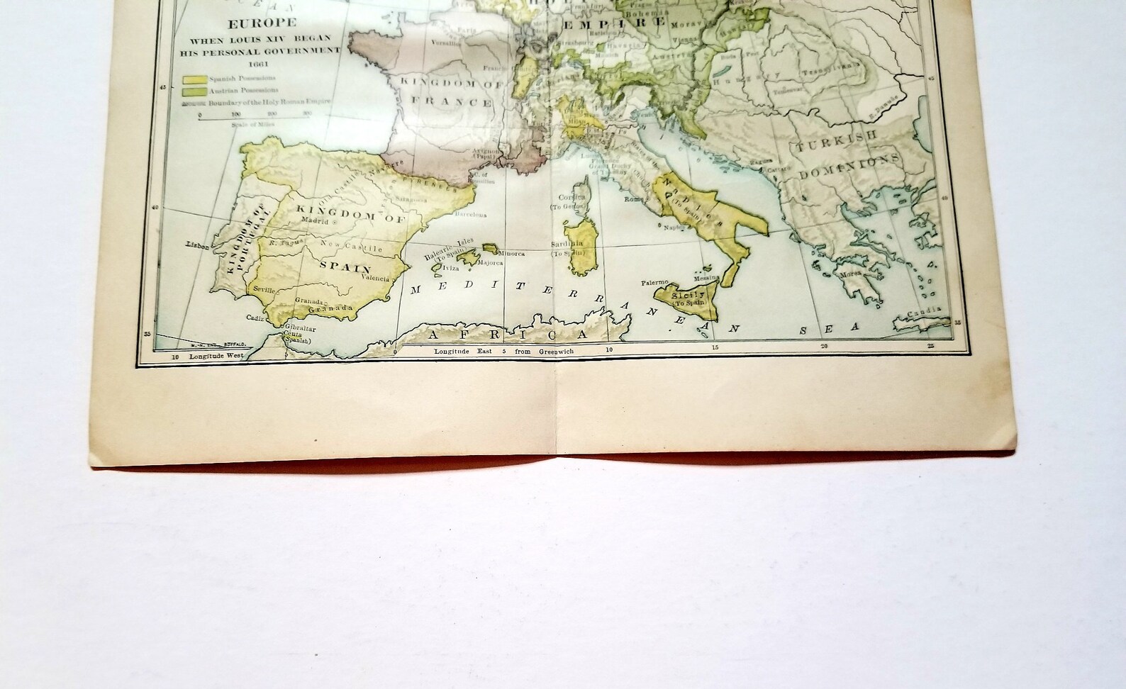 Vintage 1921 Map of Europe 1661 / Map Wall Art / Office Decor | Etsy