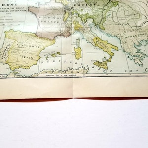 Vintage 1921 Map of Europe 1661 / Map Wall Art / Office Decor / World ...