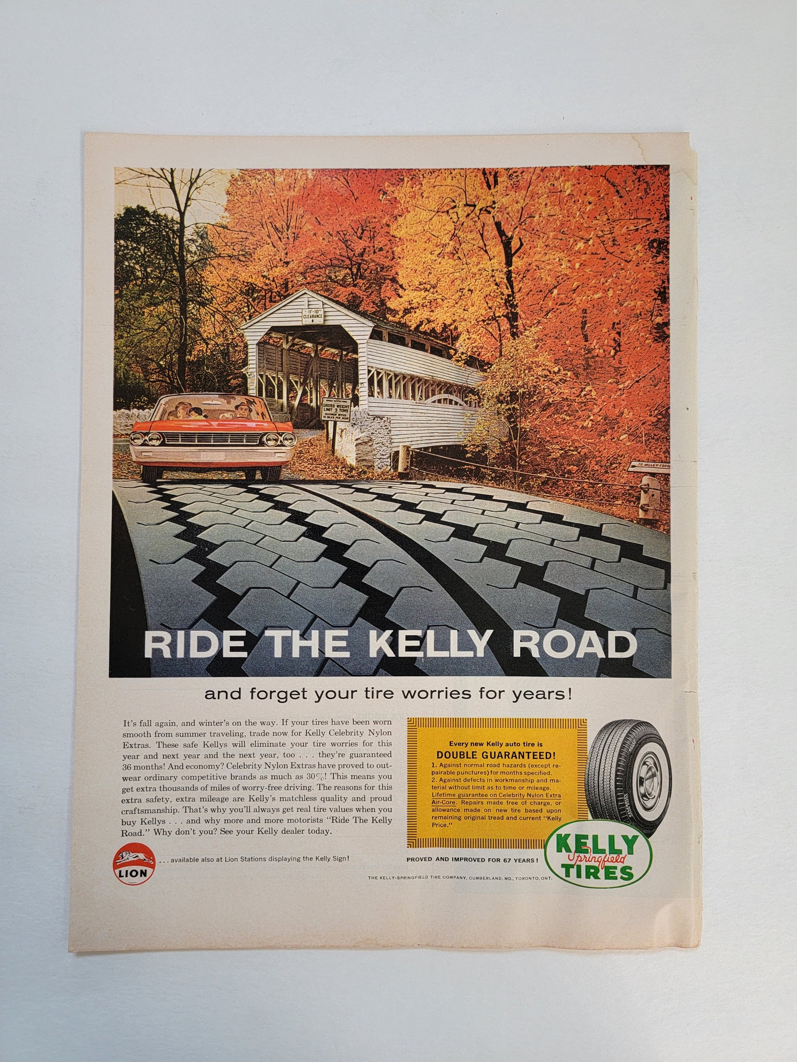 1961 Kelly Tires Vintage Advertisement Automotive Decor Garage Wall Art ...