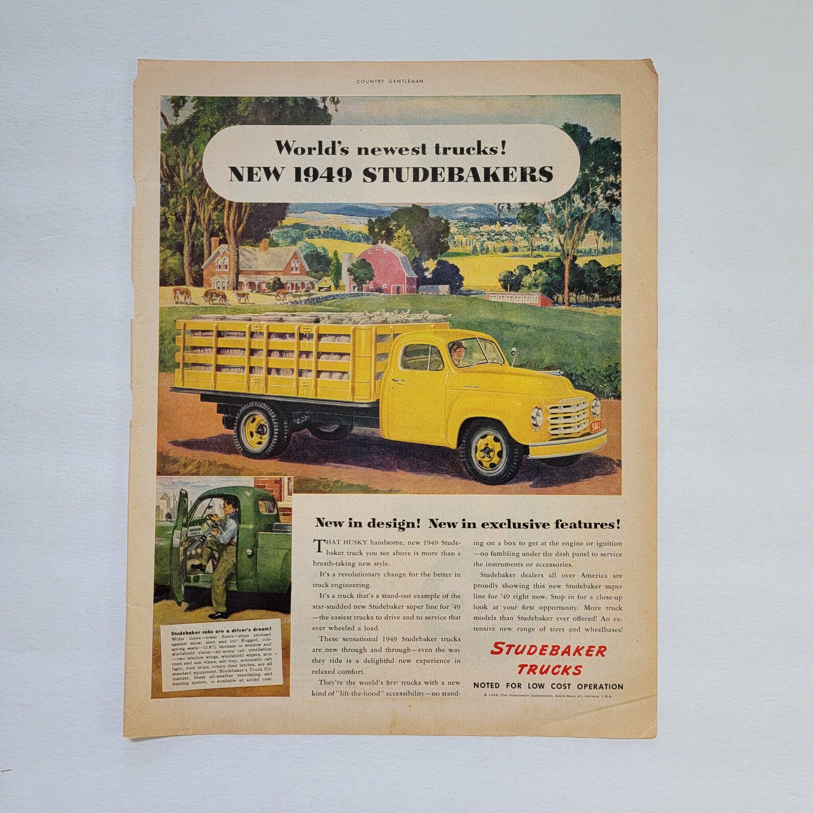 1949 Studebaker Trucks Ad: Vintage Automotive Wall Art Poster, Magazine ...