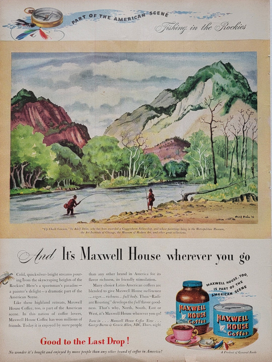 1946 Maxwell House Coffee Vintage Advertisement Kitchen Decor Cafe ...