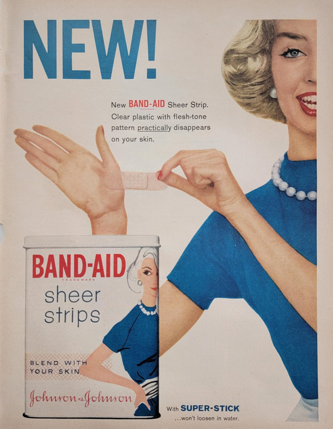 1958 Band-aid Vintage Advertisement Doctors Office Wall Art Waiting ...