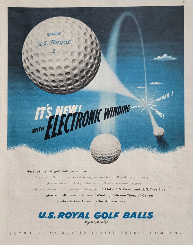 1950 US Royal Golf Balls Vintage Advertisement Man Cave Wall Art Sports ...