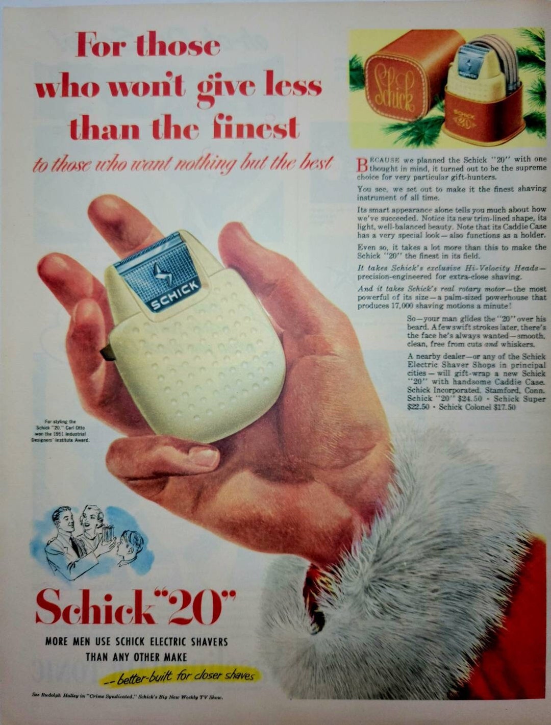 1951 Schick Electric Razor Vintage Advertisement Bathroom Decor Barber ...