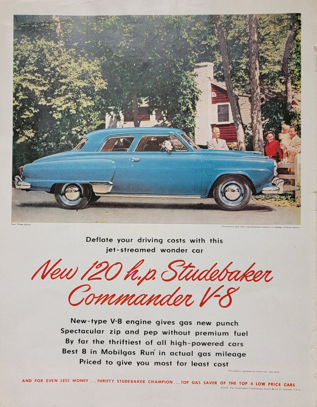 1951 Studebaker Automobile Vintage Advertisement Antique Car Ad Vintage ...