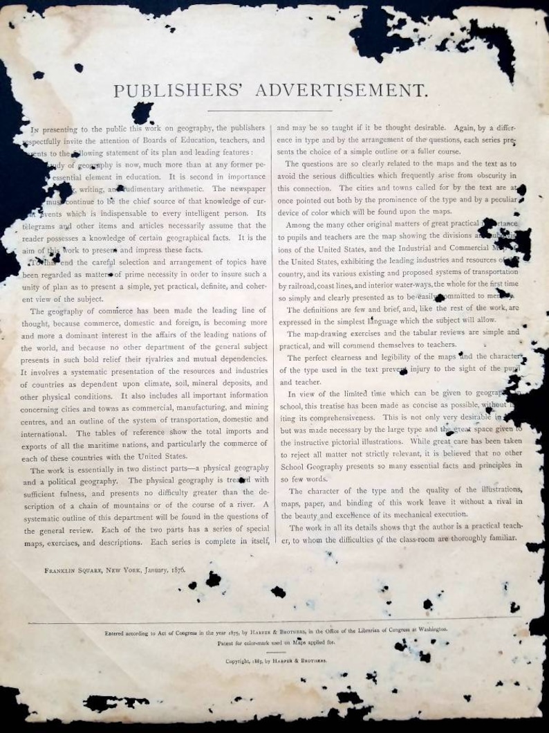 Antique 1890 Map of Canada / Map Wall Art / Office Decor / - Etsy