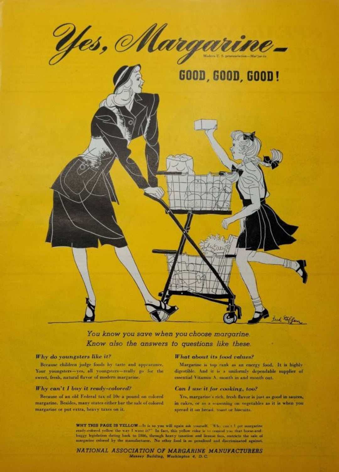 1947 Margarine Vintage Advertisement Vintage Kitchen Wall Art Dining ...