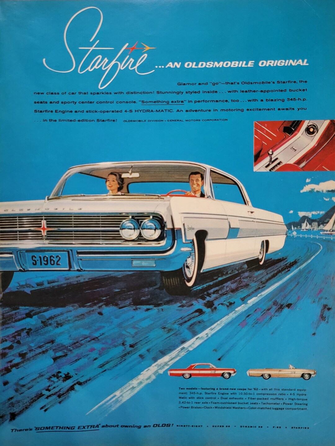 1961 Oldsmobile Starfire Car Ad: Vintage Automotive Wall Art, Man Cave ...