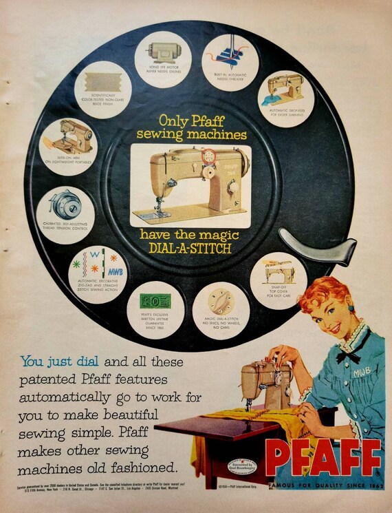 1958 Pfaff Sewing Machine Vintage Advertisement Craft Room | Etsy