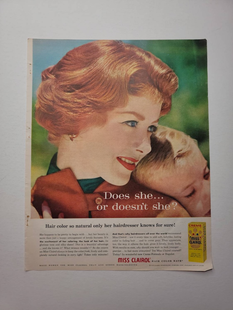 1959 Miss Clairol Hair Color Bath Vintage Advertisement - Etsy
