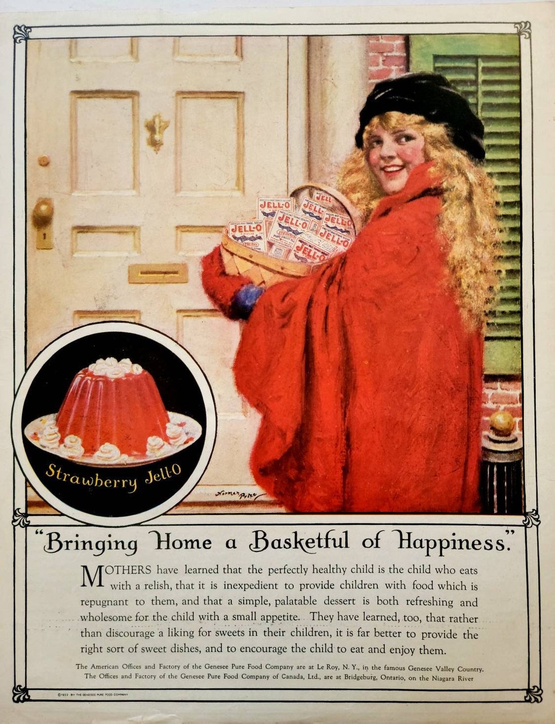 1923 Jello Vintage Advertisement Kitchen Wall Art Vintage Kitchen Decor ...